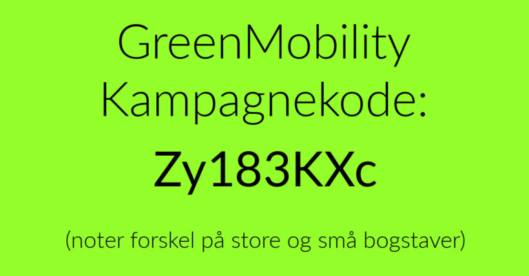 GreenMobility kampagnekode 2025 - Få 30 minutter gratis kørsel